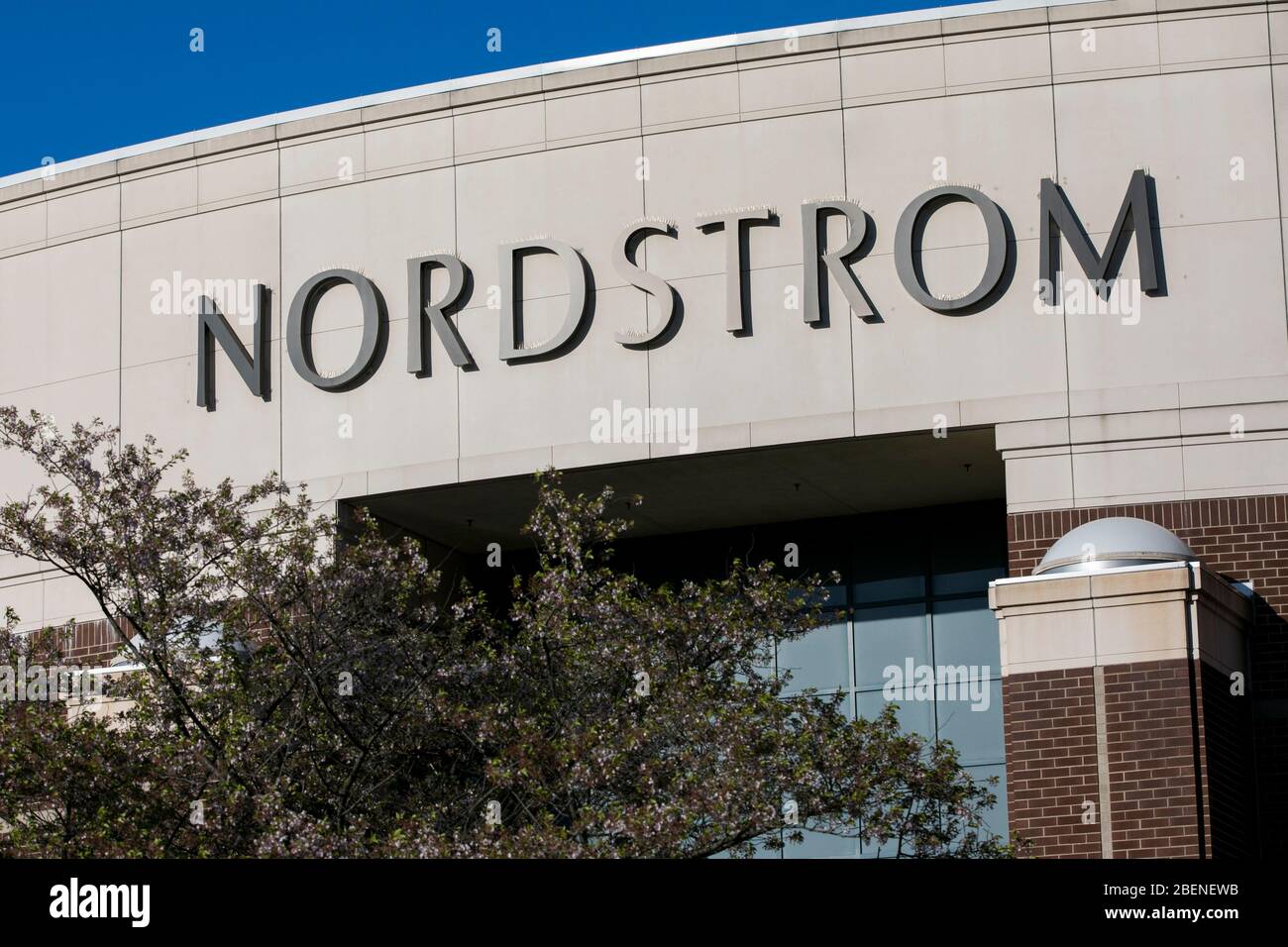 A logo sign outside of a Nordstrom retail store location in Bethesda ...