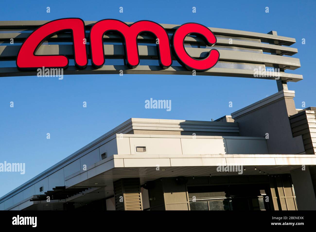 A logo sign outside of a AMC Theaters location in Wheaton, Maryland on ...