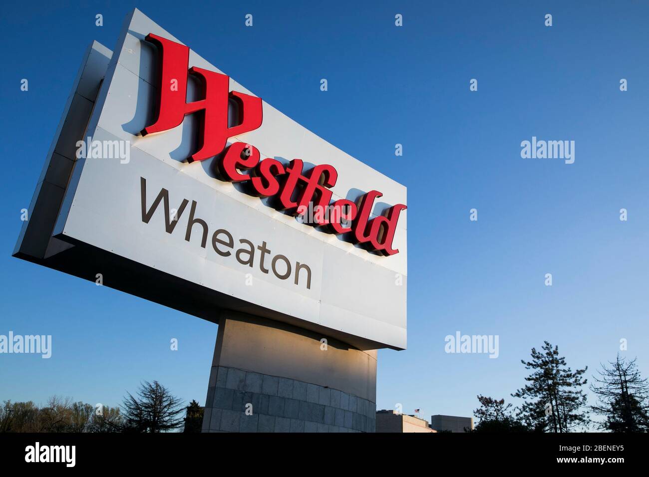 A logo sign outside of the Westfield Wheaton shopping mall in Wheaton ...