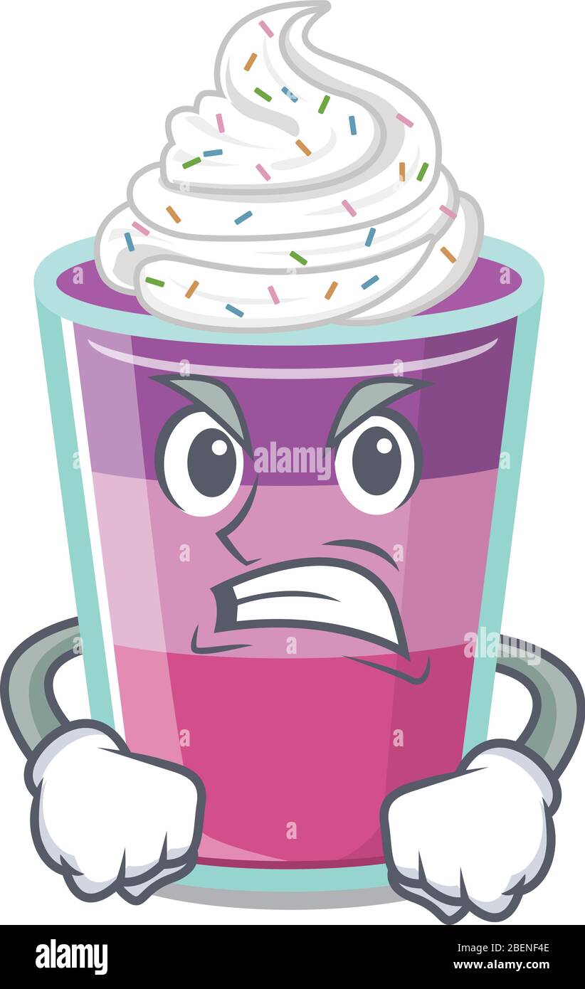 Mascot design concept of cocktail jelly with angry face Stock Vector ...
