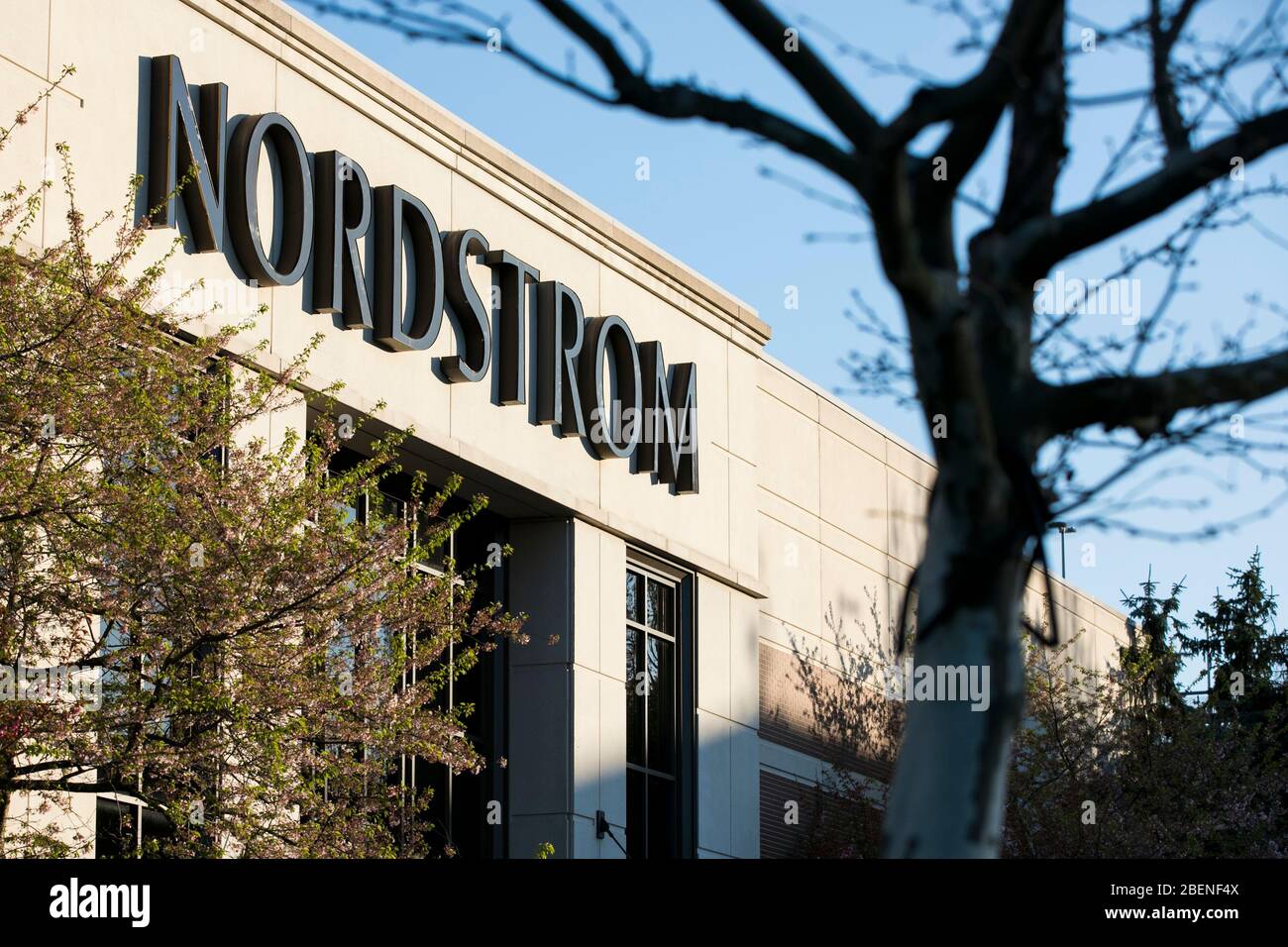 A logo sign outside of a Nordstrom retail store location in Columbia ...