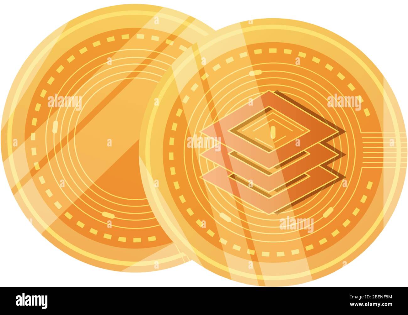 stratis coins icon over white background, detailed style, vector ...