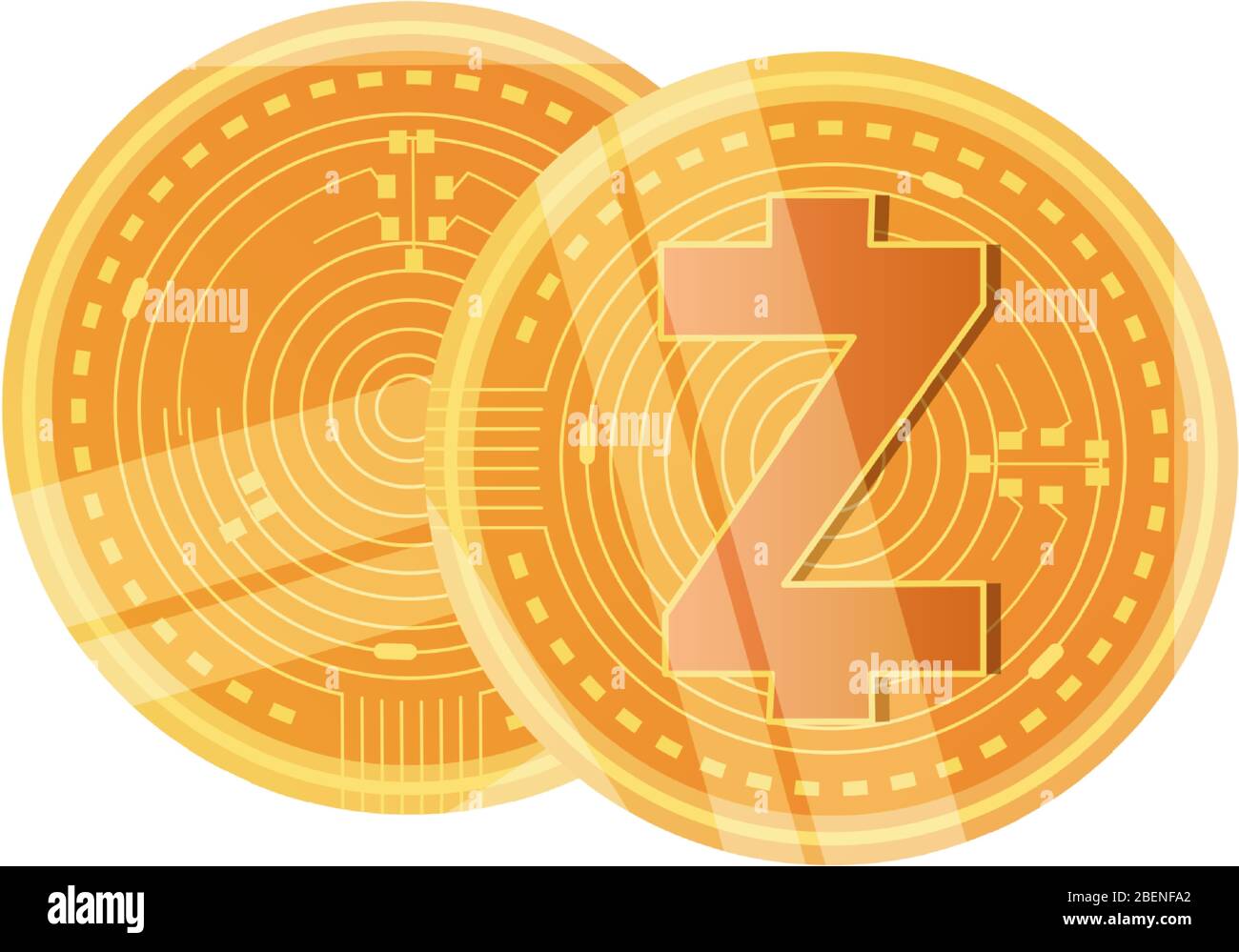 zcash cryptocoins icon over white background, detailed style, vector ...