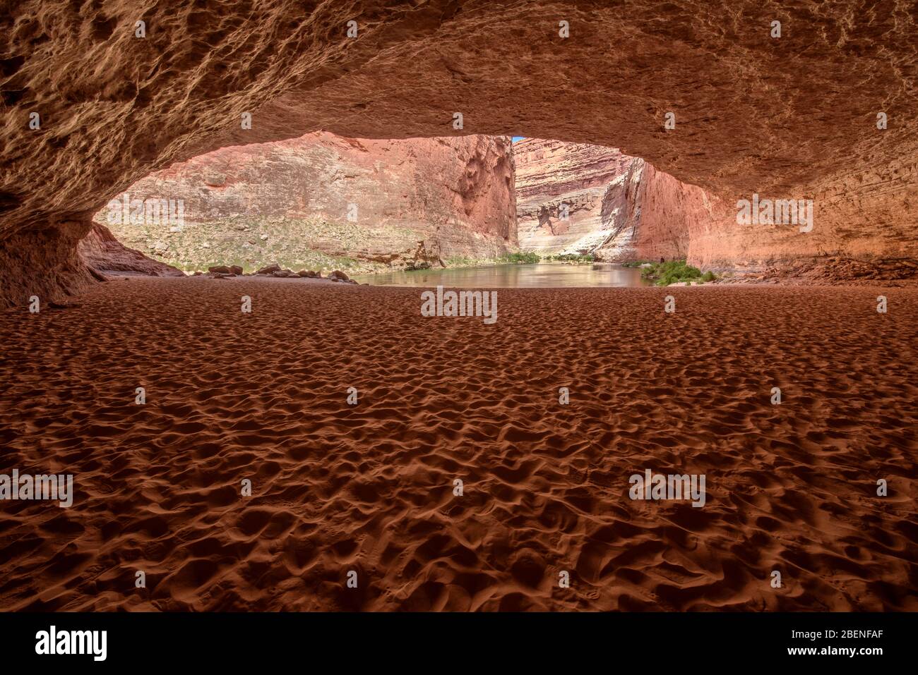 Looking Out To The Colorado River From Redwall Cavern Grand Canyon