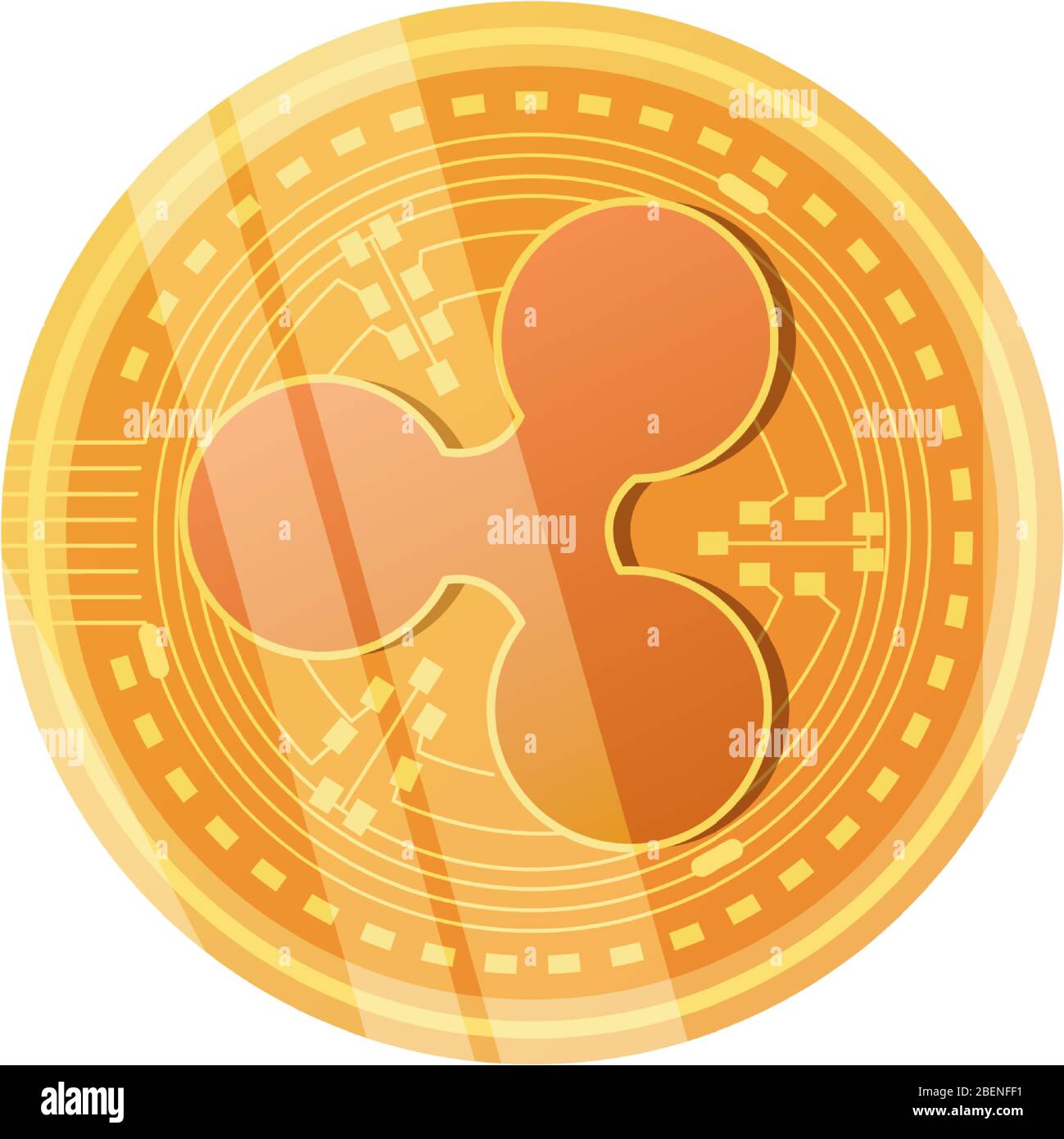 ripple cryptocoin icon over white background, detailed style, vector ...