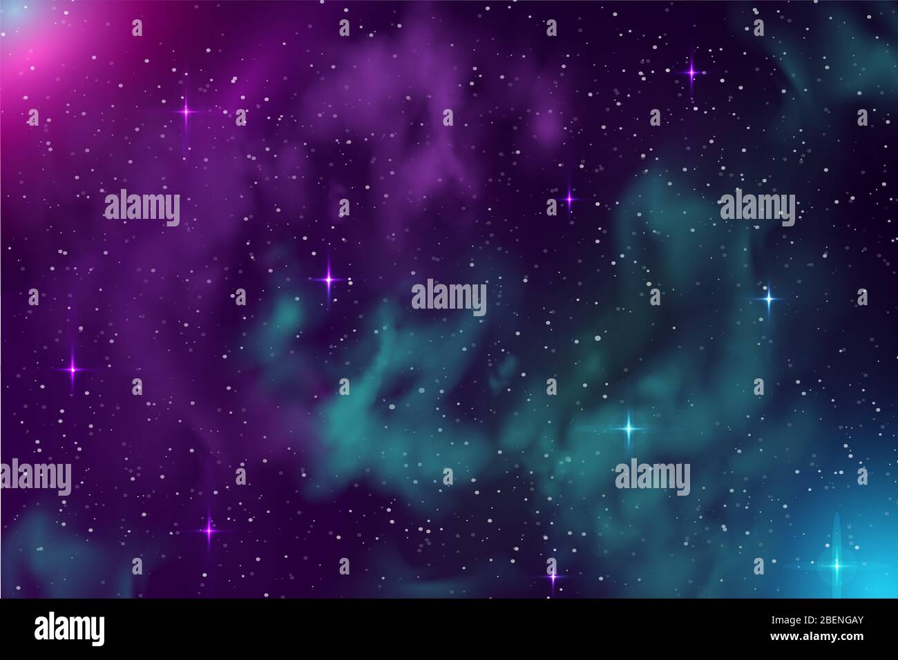 Horizontal space background with abstract shape and stars. Web design ...