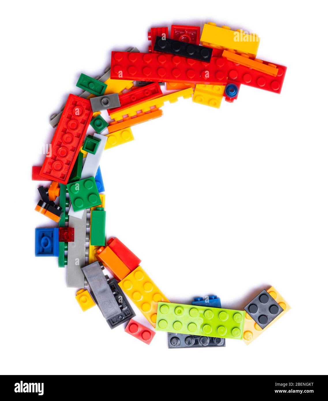 Letter C of the English alphabet from multi-colored children's plastic ...