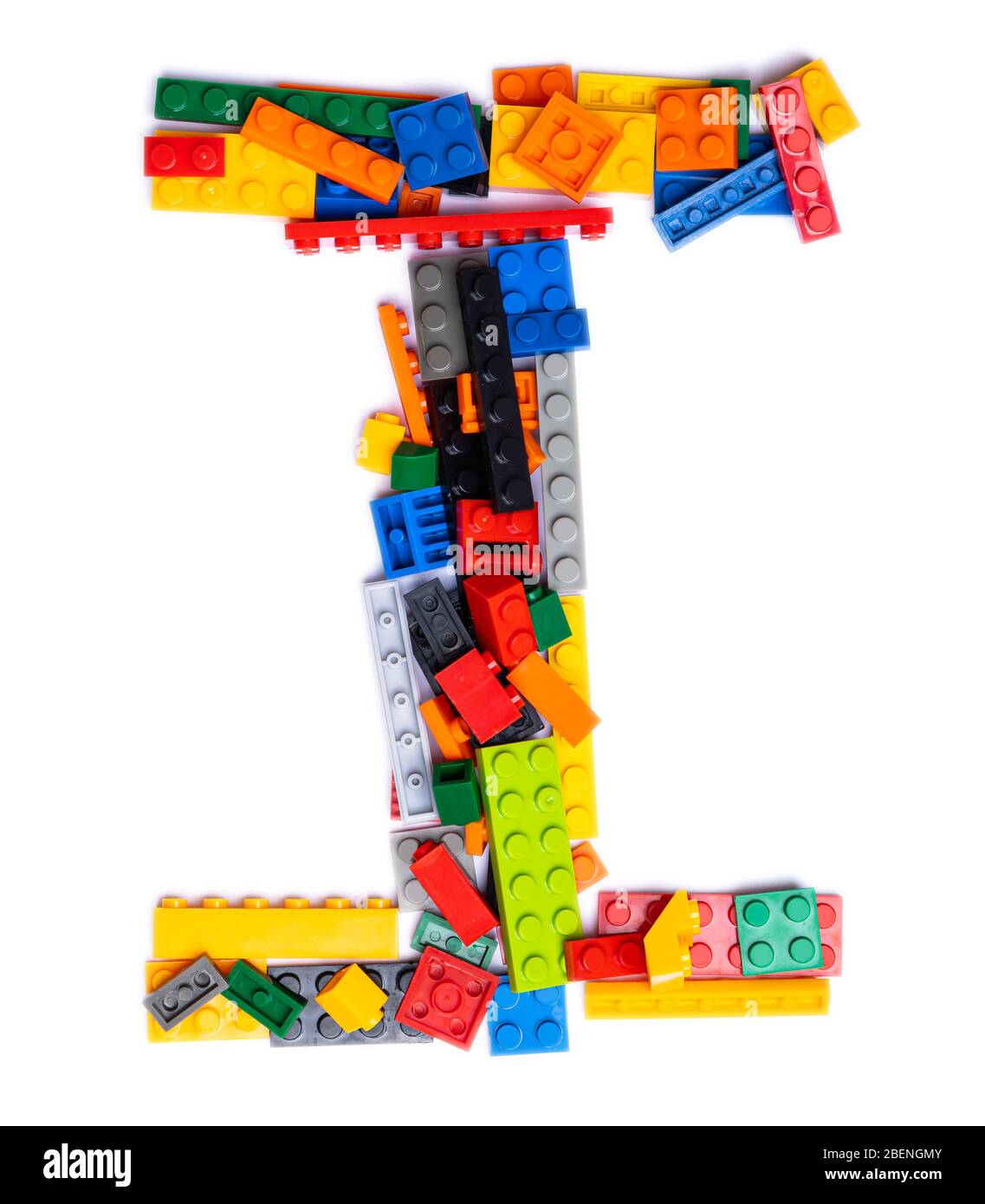 Letter I of the English alphabet from multi-colored children's plastic ...