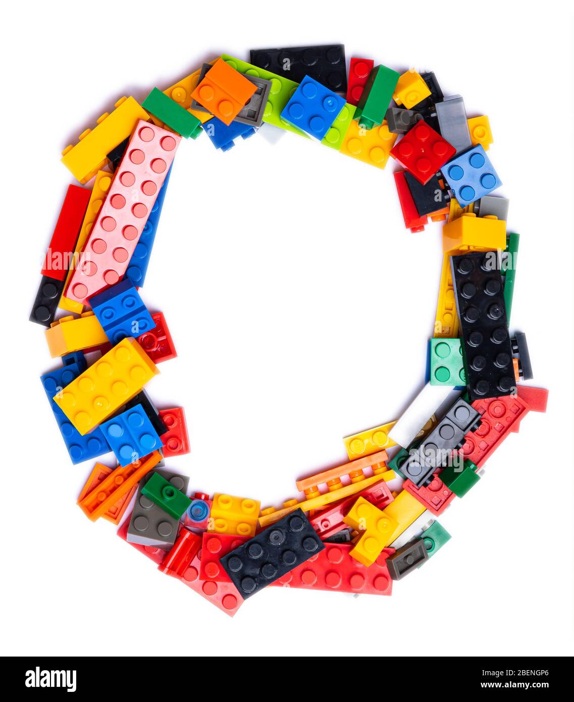 Letter O of the English alphabet from multi-colored children's plastic ...
