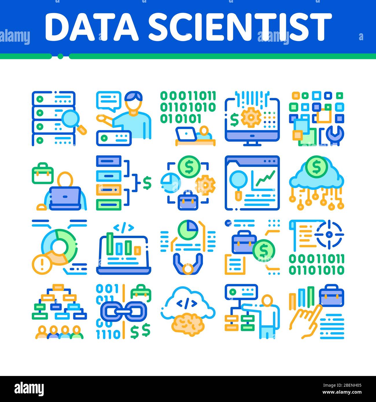 Data Scientist Worker Collection Icons Set Vector Stock Vector Image & Art - Alamy