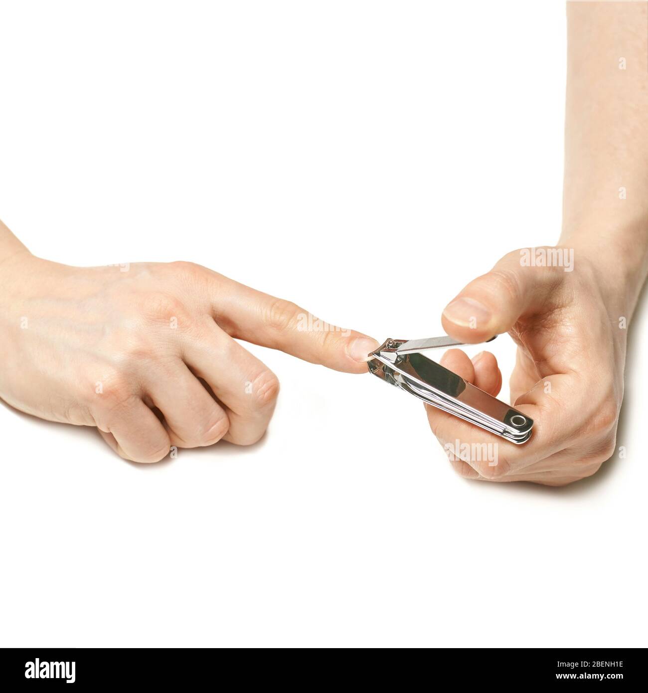 man do manicure at home. Self hand routine Stock Photo - Alamy