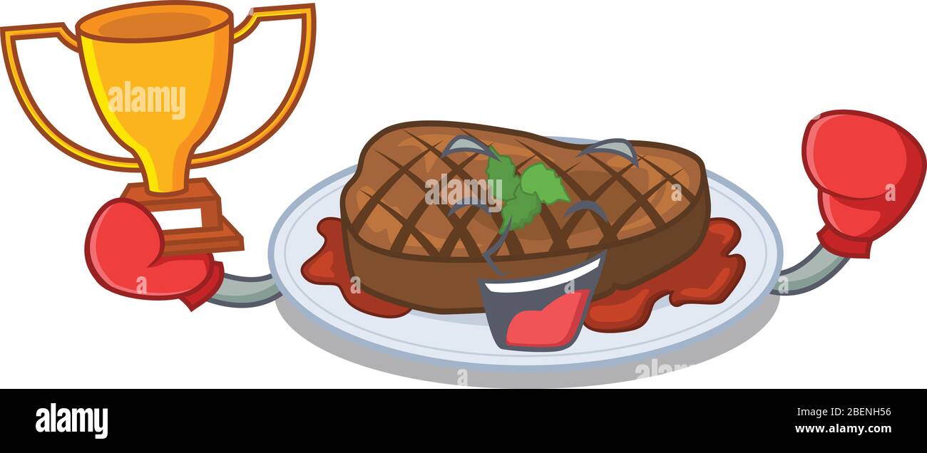 Cartoon Steak Dinner