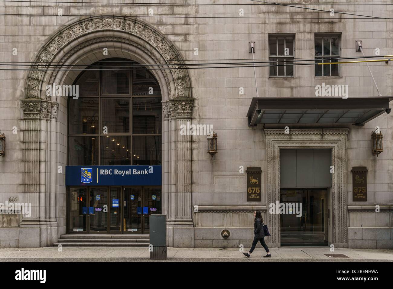 VANCOUVER, CANADA - FEBRUARY 2, 2020: RBC royal bank fasade building in ...