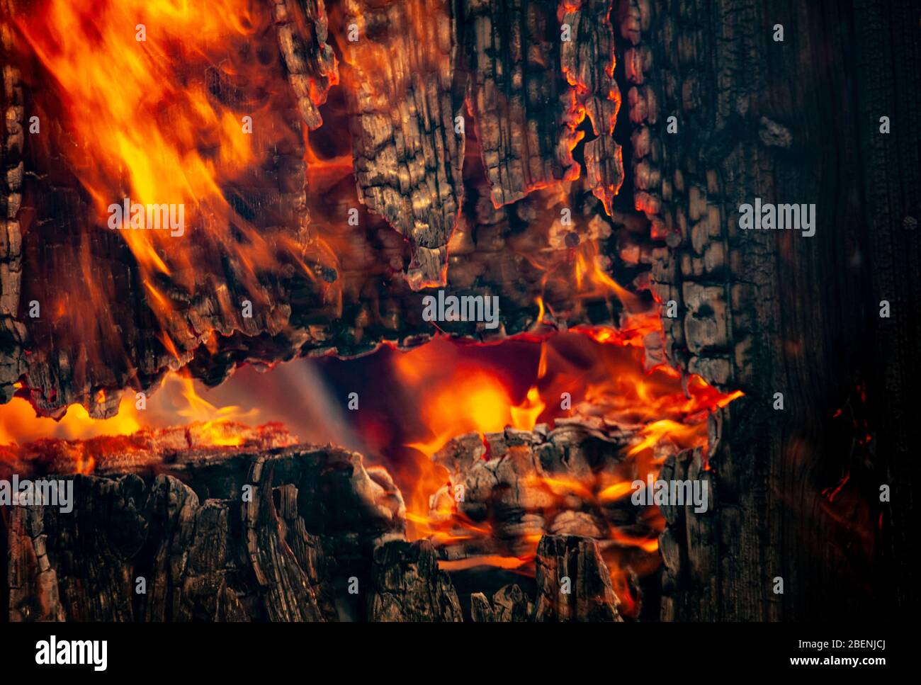 Firefighters trying to save burning house Stock Photo - Alamy
