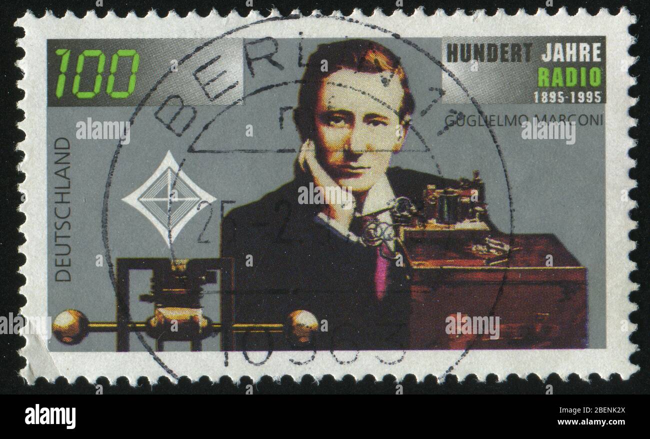 GERMANY- CIRCA 1995: stamp printed by Germany, shows Marconi, circa ...