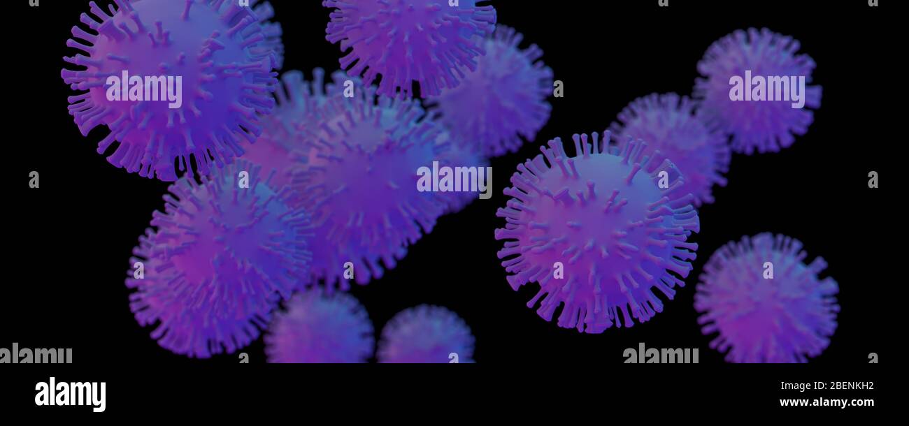 Virus. Abstract 3d microbe on dark background Stock Photo - Alamy