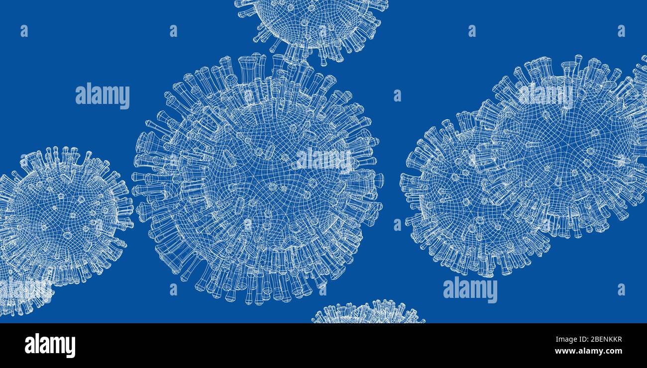 Vector wire-frame model of a virus Stock Vector Image & Art - Alamy