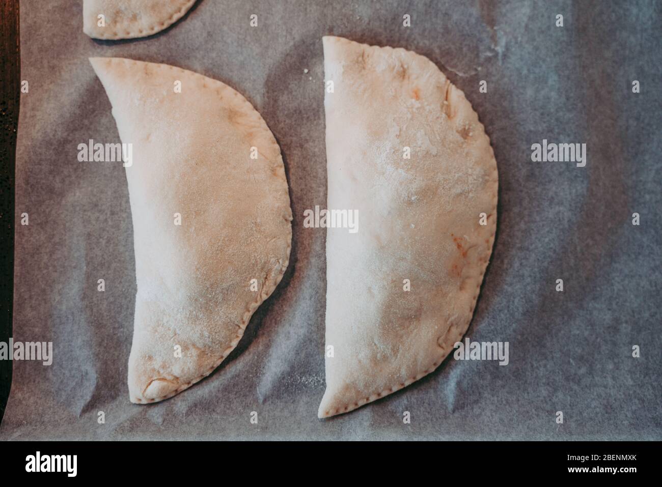 Making of home made Panzerotti snacks from Puglia, Italy Stock Photo ...