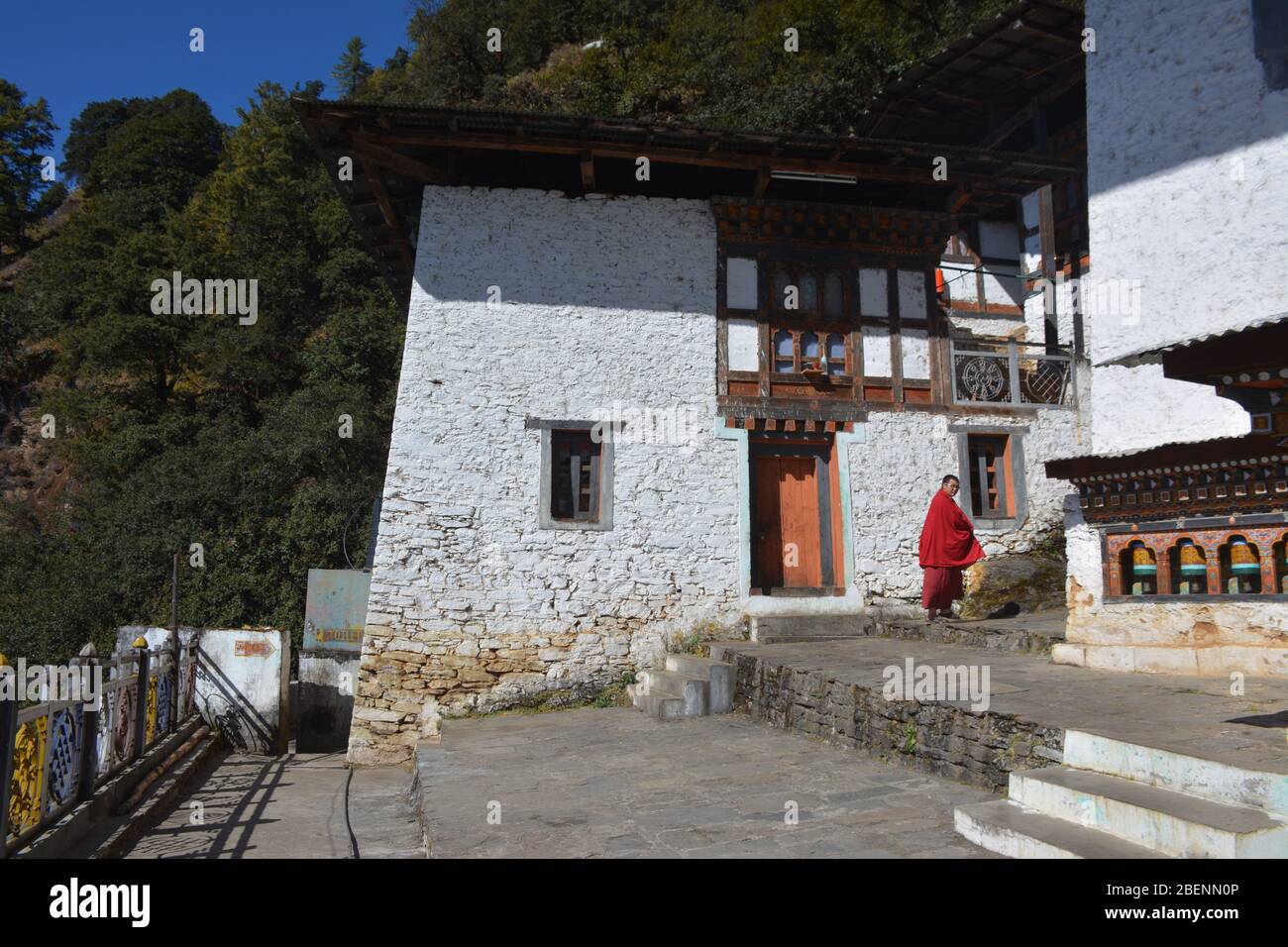 Monk at the Cheri Monastery (Chagri Dorjeden) meditation centre near ...