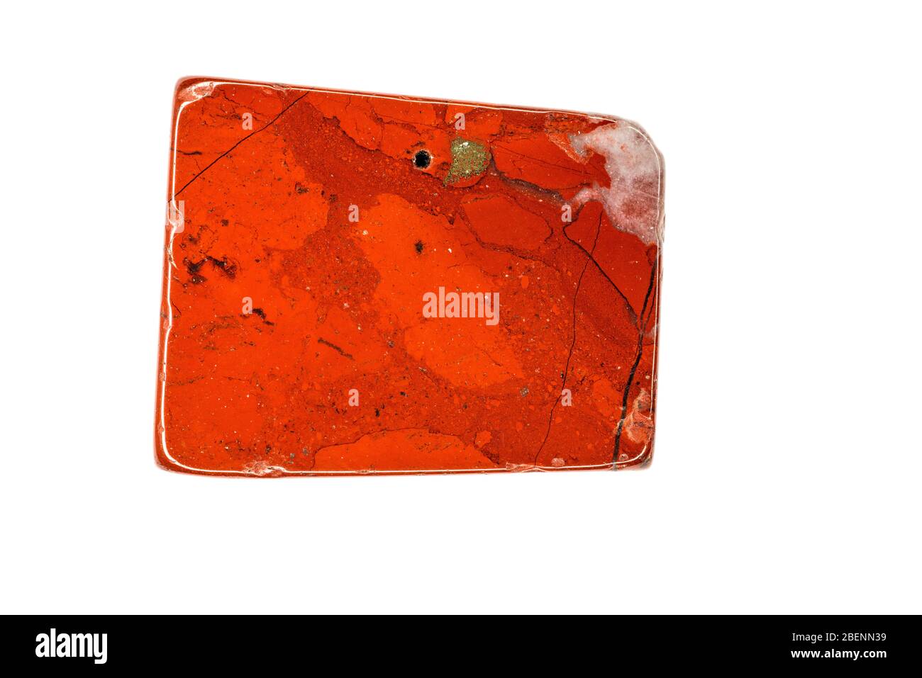 red jasper gemstone cut out on white background Stock Photo - Alamy