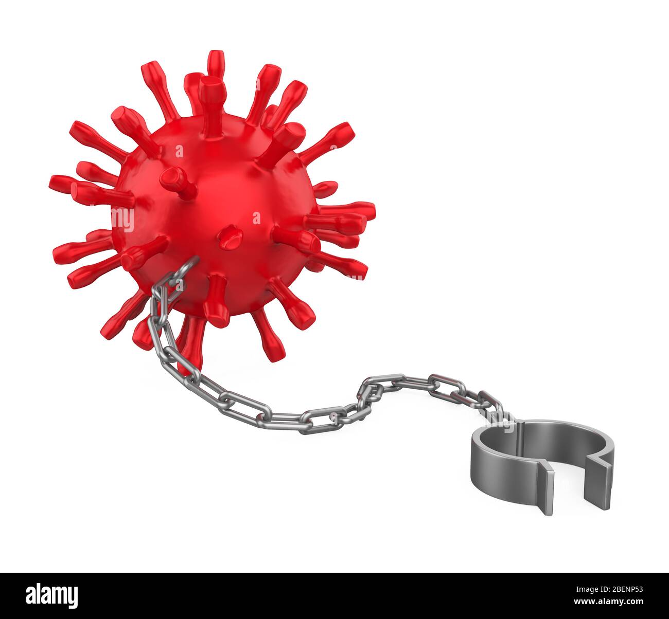 Virus Ball and Chain Isolated Stock Photo - Alamy