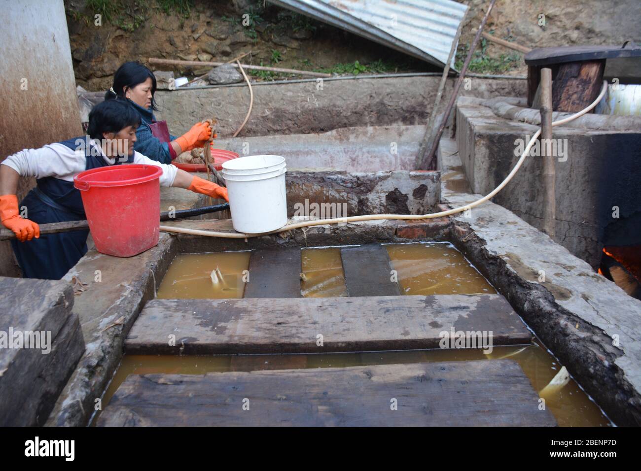A traditional paper factory in Thimphu, the capital of Bhutan Stock ...