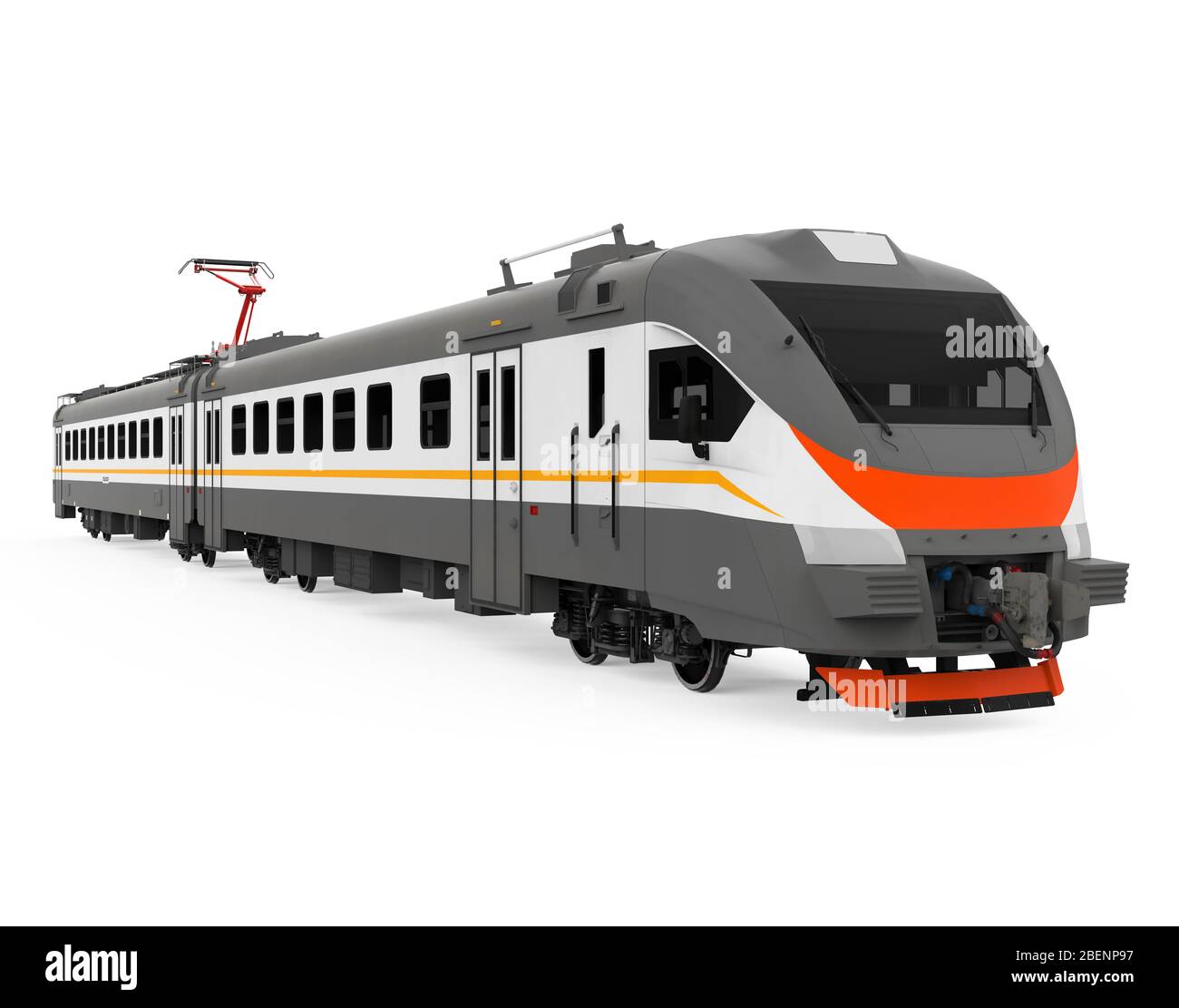 Electric Train Isolated Stock Photo - Alamy