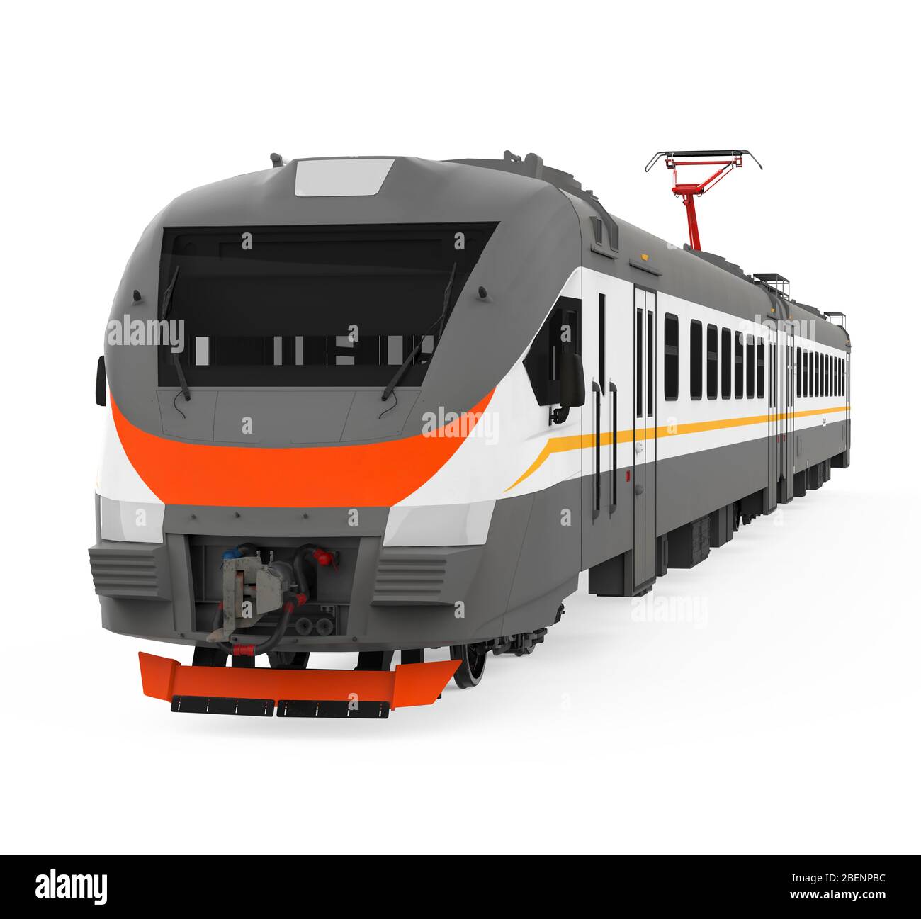 Electric Train Isolated Stock Photo - Alamy