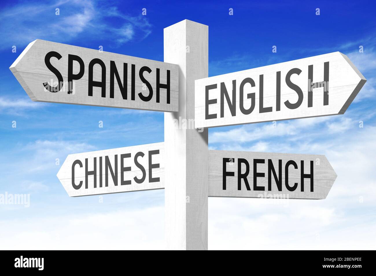English spanish road sign hi-res stock photography and images - Alamy