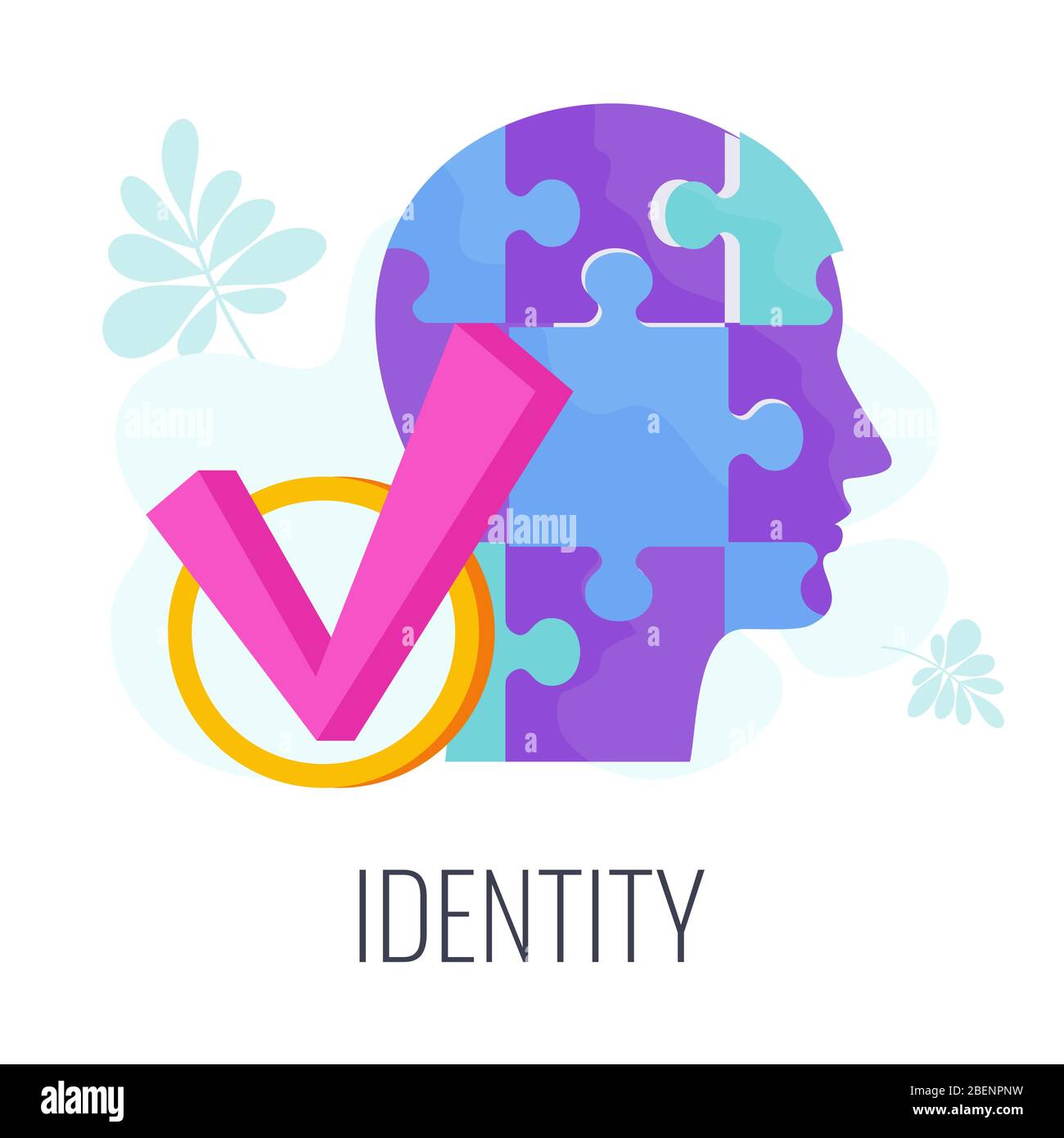Identity infographics pictogram. Distinctive features of brand Stock ...