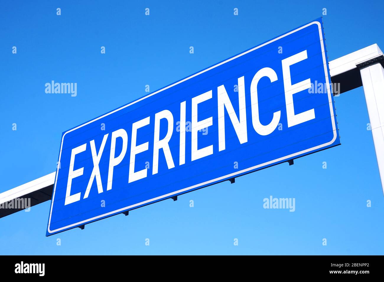 Experience street sign Stock Photo - Alamy