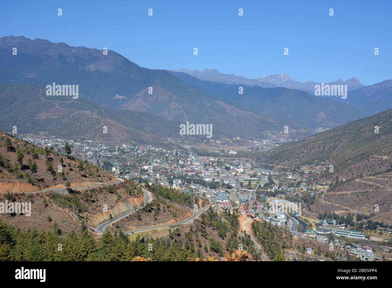 Thimphu capital of, Bhutan, viewed from the south Stock Photo - Alamy