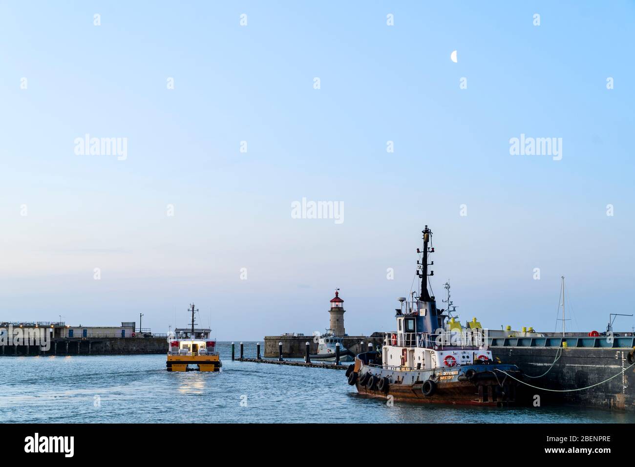 The dawn twilight sky breaking over the outer part of Ramsgate Royal ...