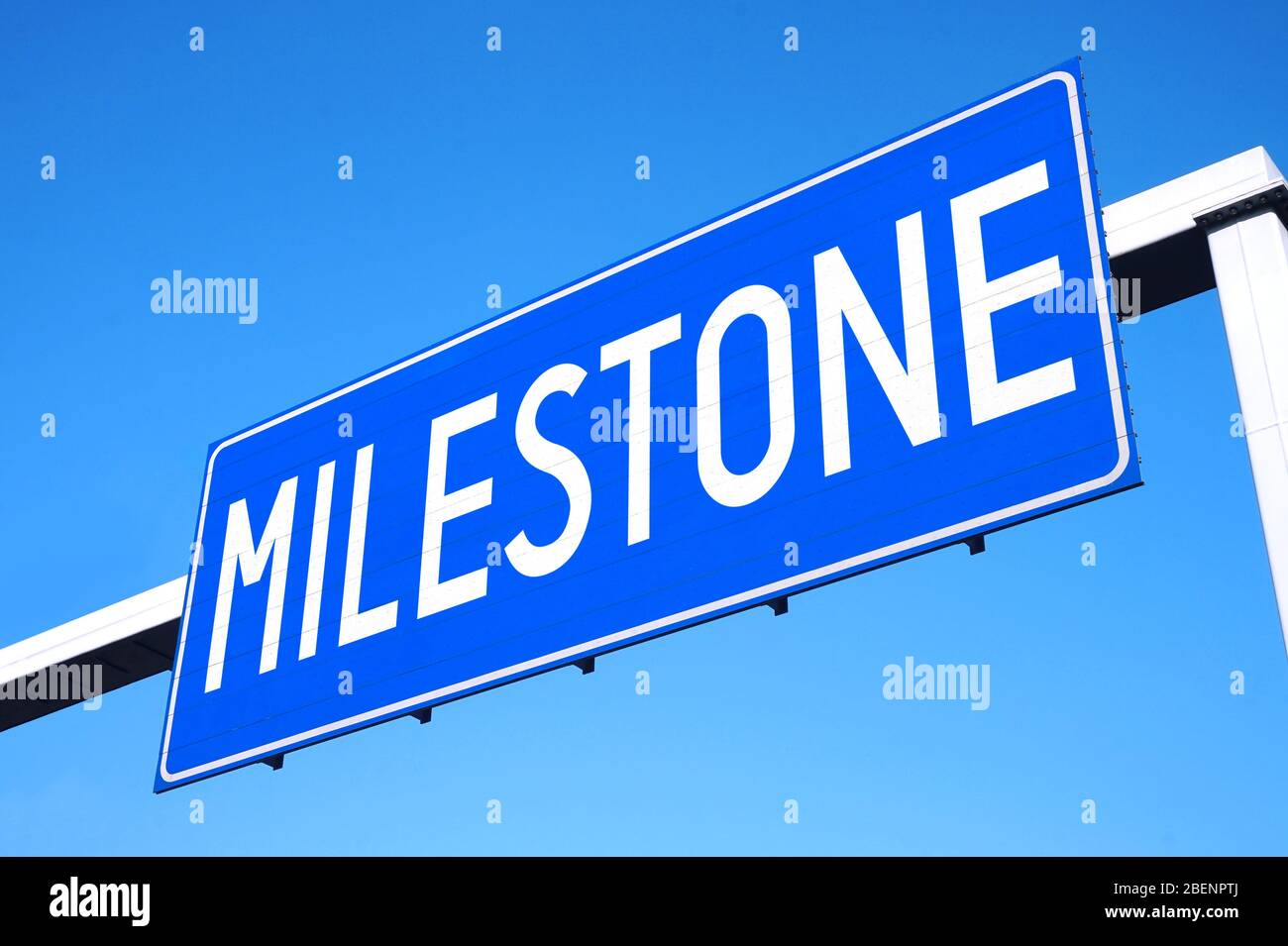 Milestone street sign Stock Photo - Alamy