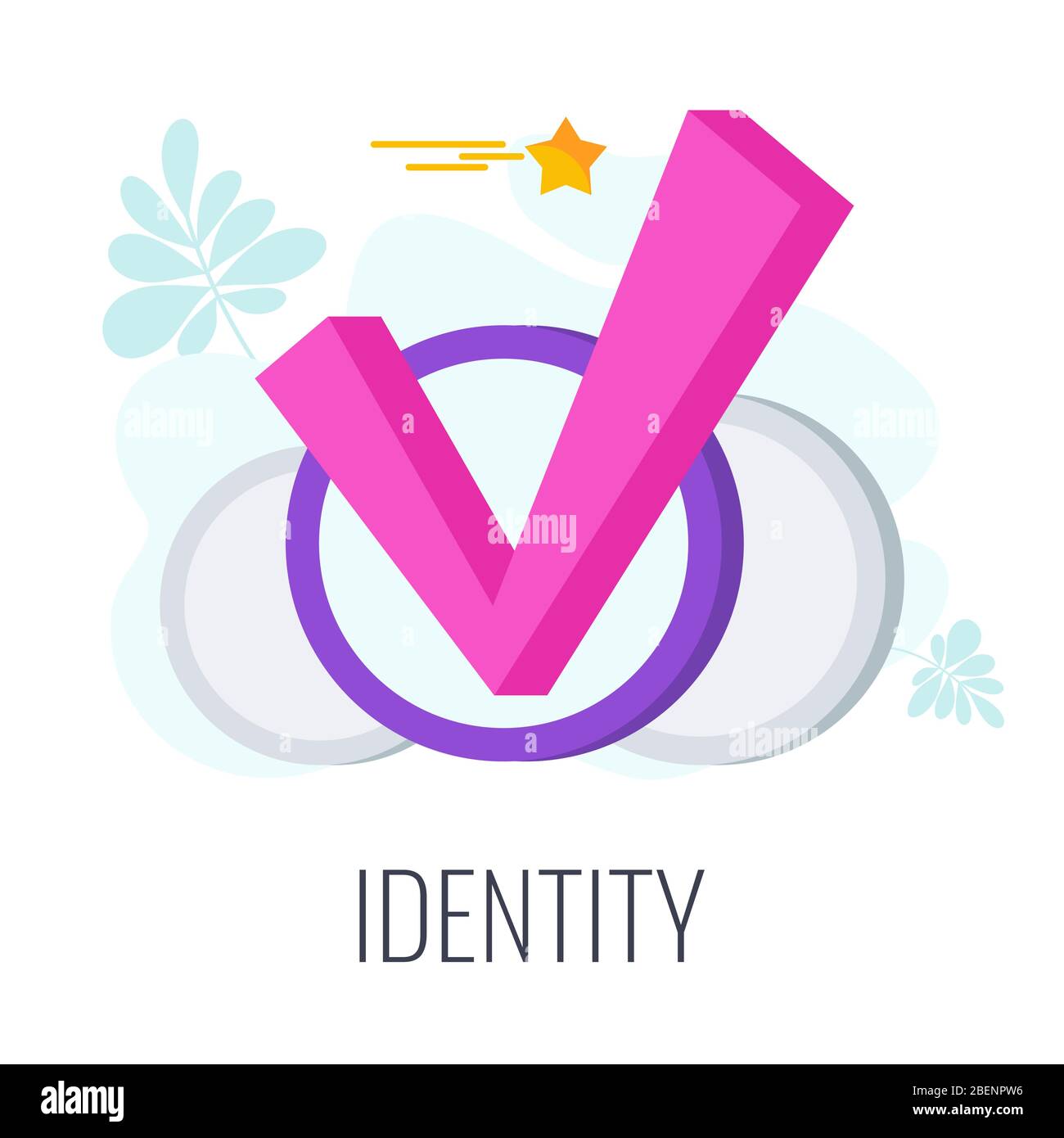Identity infographics pictogram. Distinctive features of brand Stock ...
