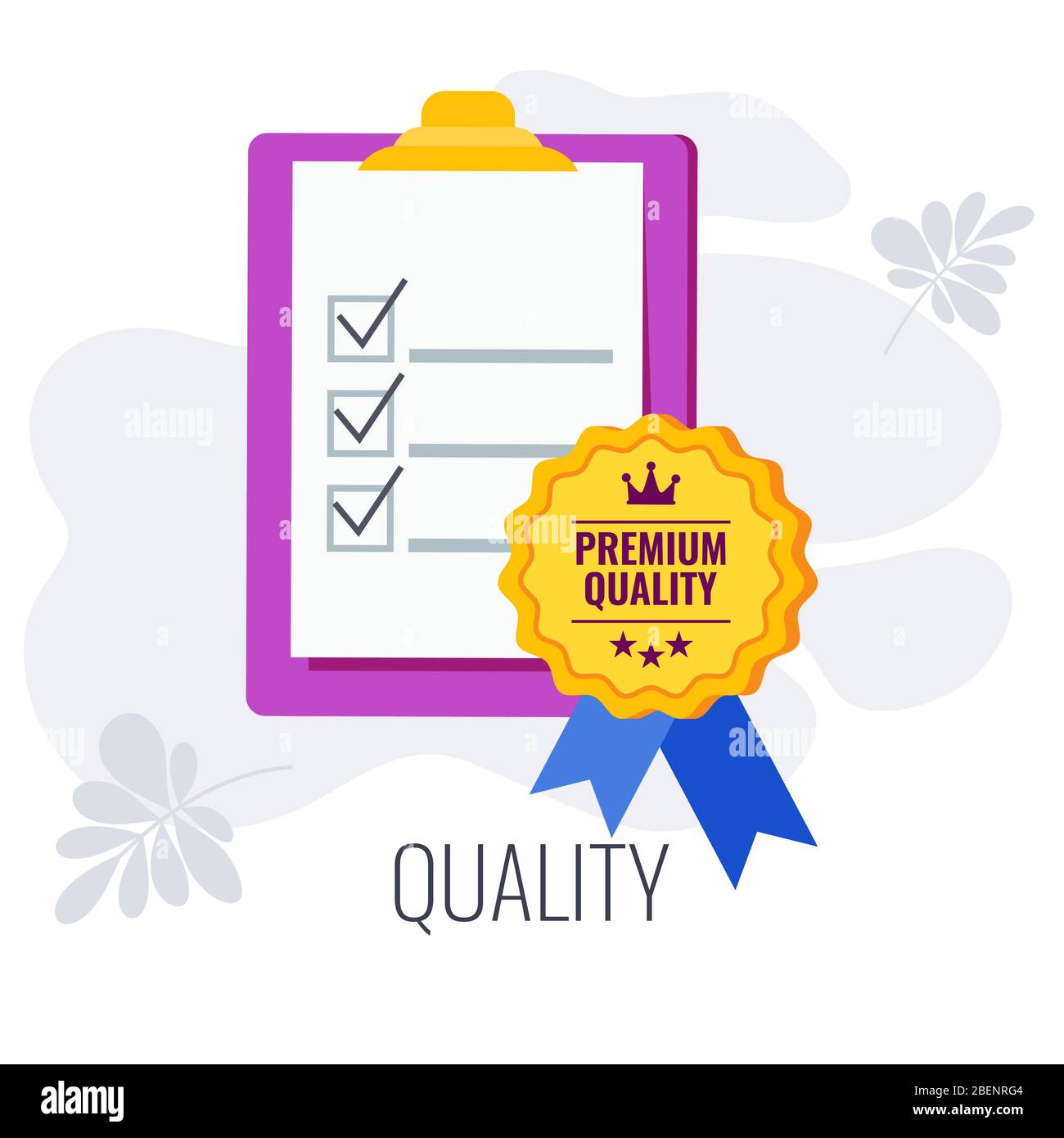 Quality mark infographics pictogram. Certificate and warranty, highest ...