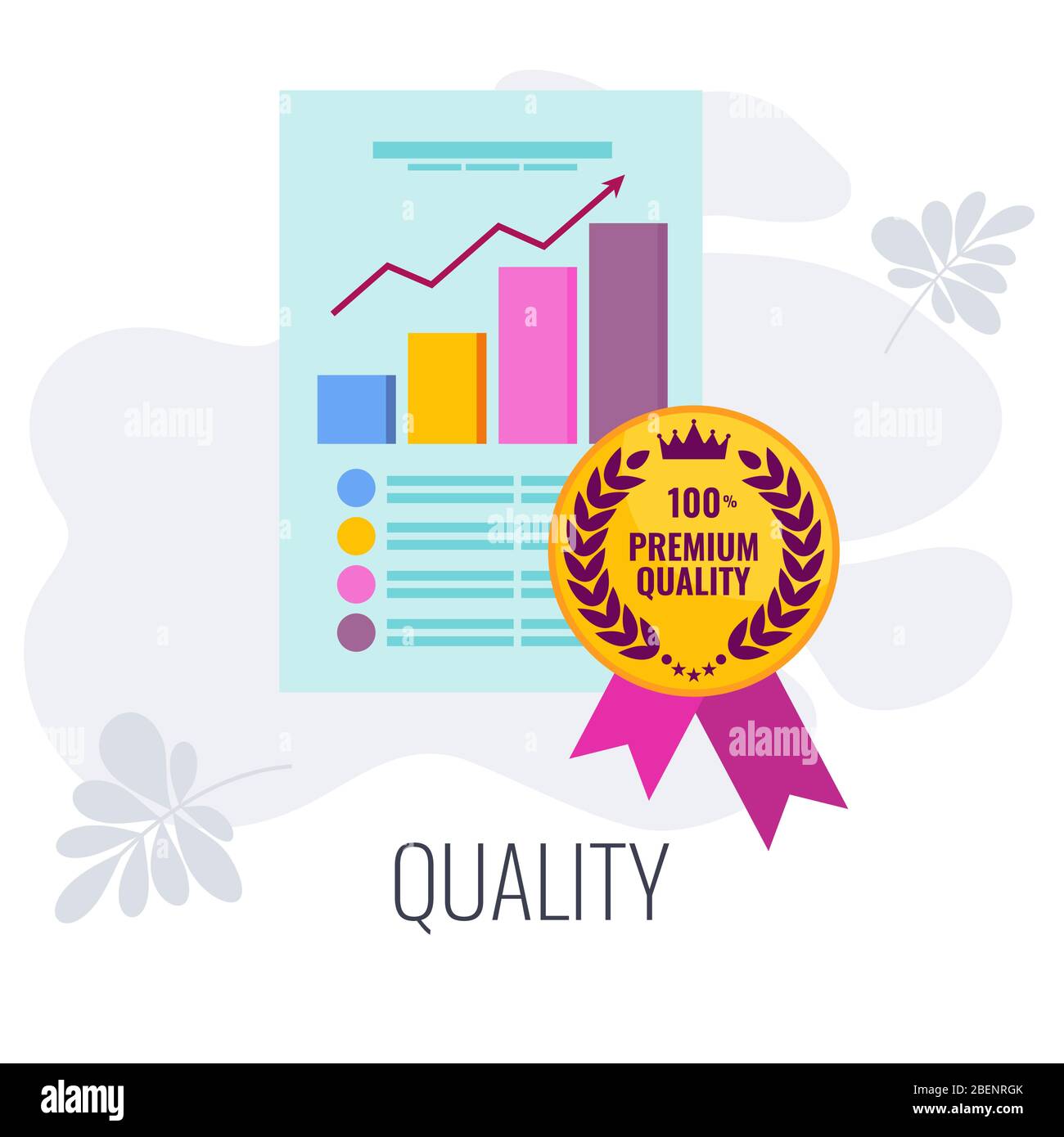 Quality mark infographics pictogram. Certificate and warranty, highest ...