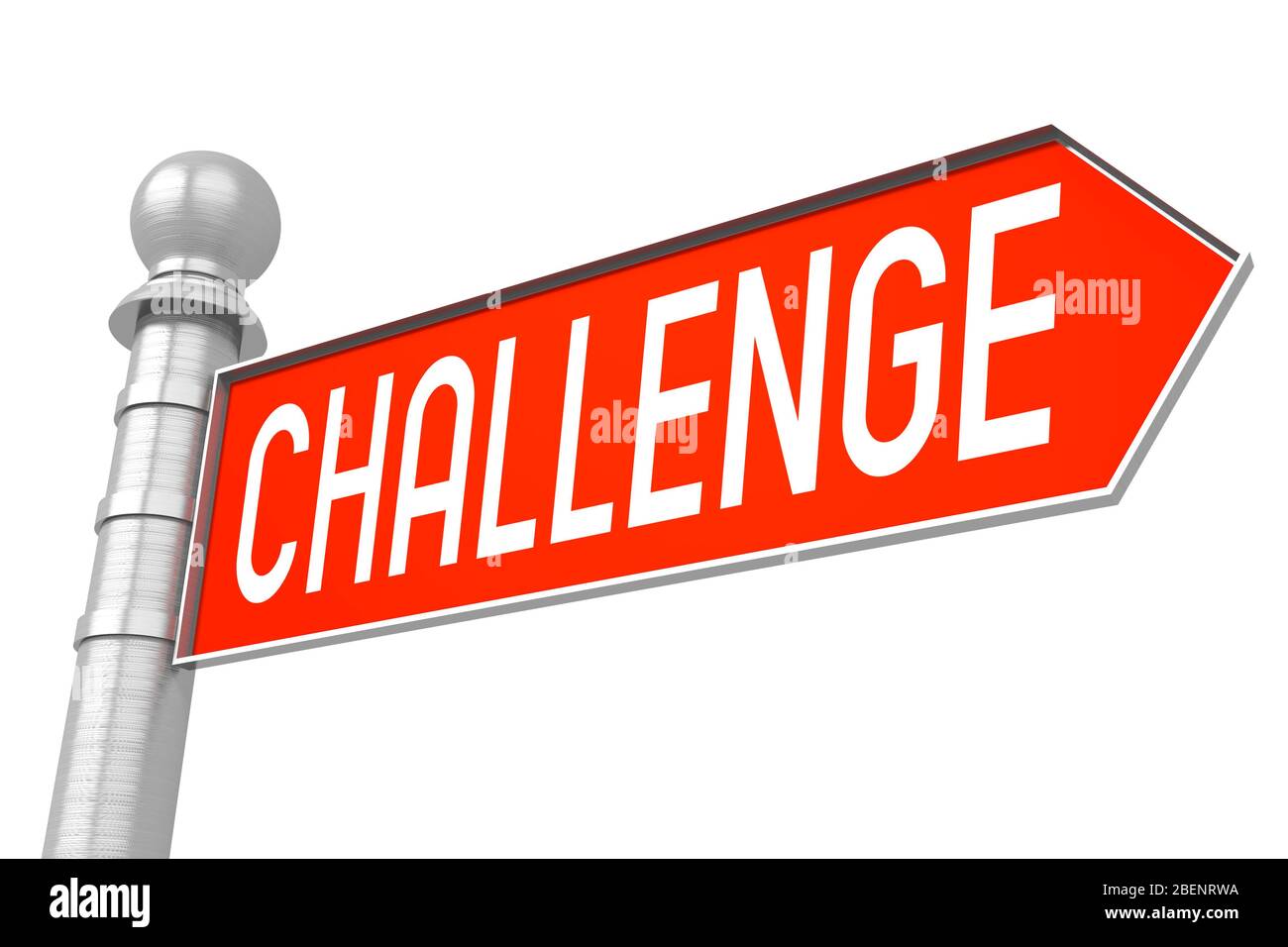 Challenge - red signpost Stock Photo - Alamy