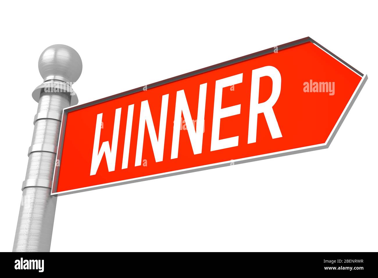 Winner - red signpost Stock Photo - Alamy