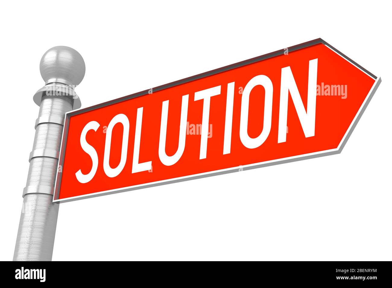 Solution - red signpost Stock Photo - Alamy