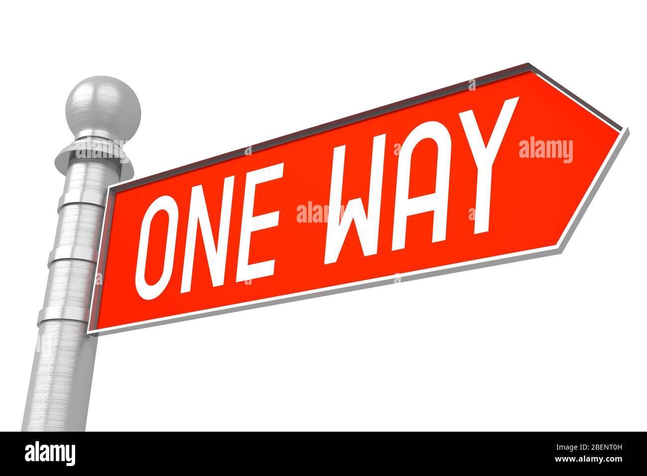 One way - red signpost Stock Photo - Alamy