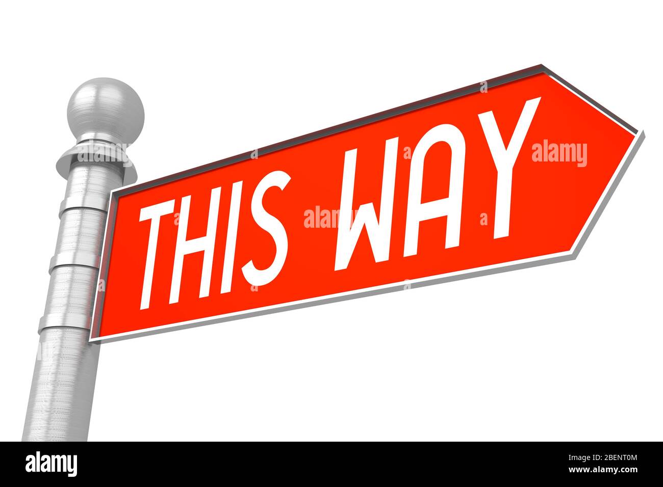 This way - red signpost Stock Photo - Alamy