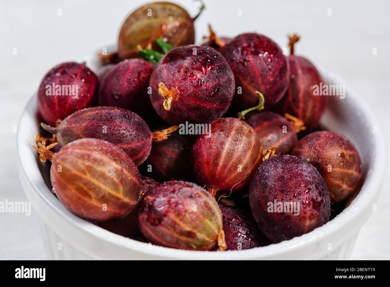 Red gooseberry fruit close-up on white background Stock Photo - Alamy