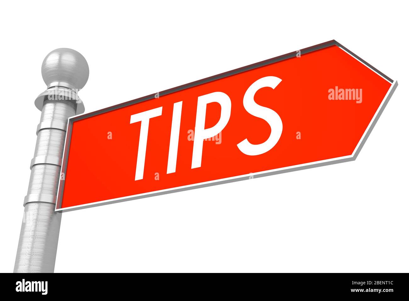 Tips - red signpost Stock Photo - Alamy