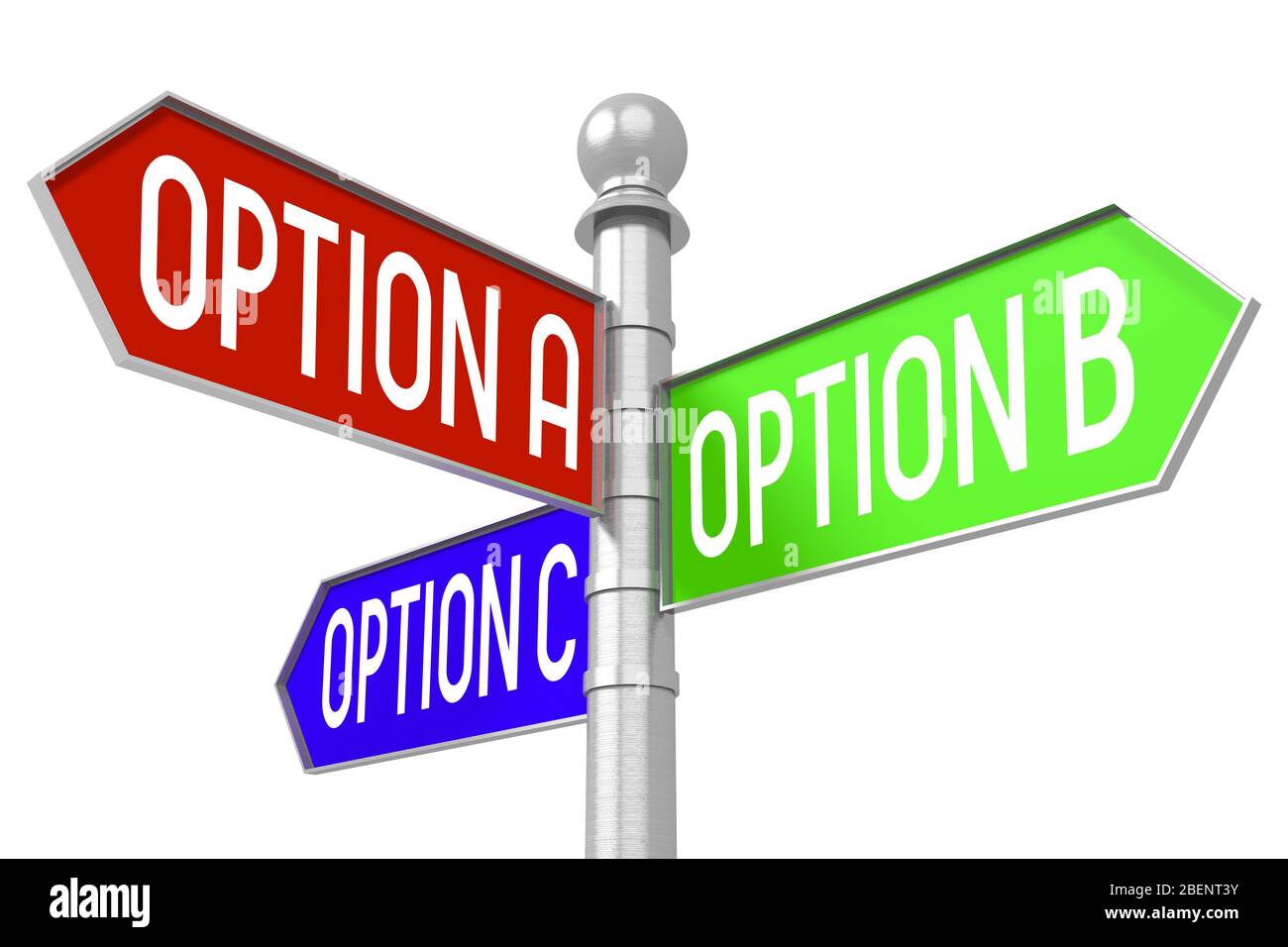 Options A, B, C - colorful signpost Stock Photo - Alamy