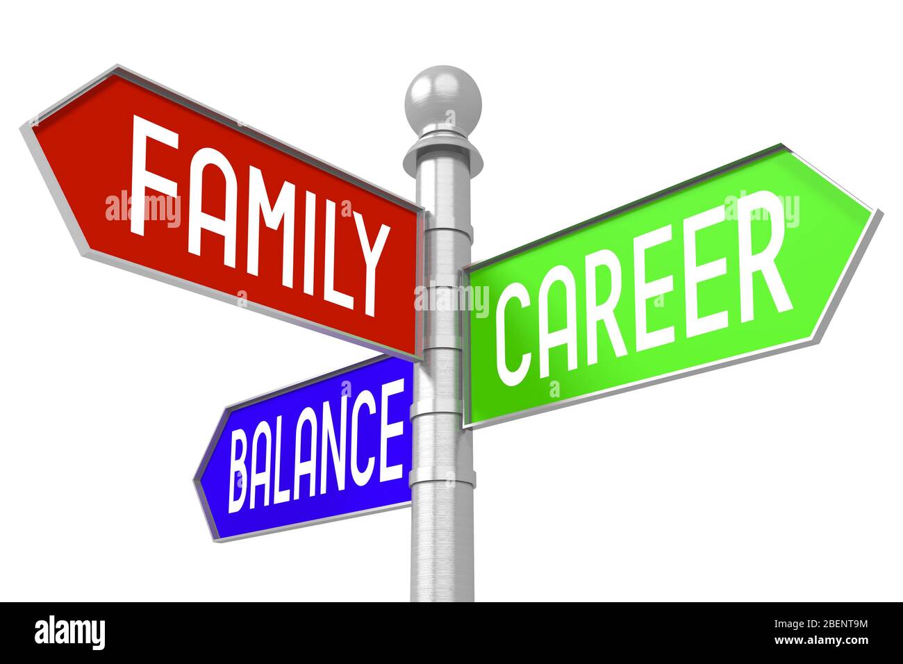Work balance - colorful signpost Stock Photo - Alamy