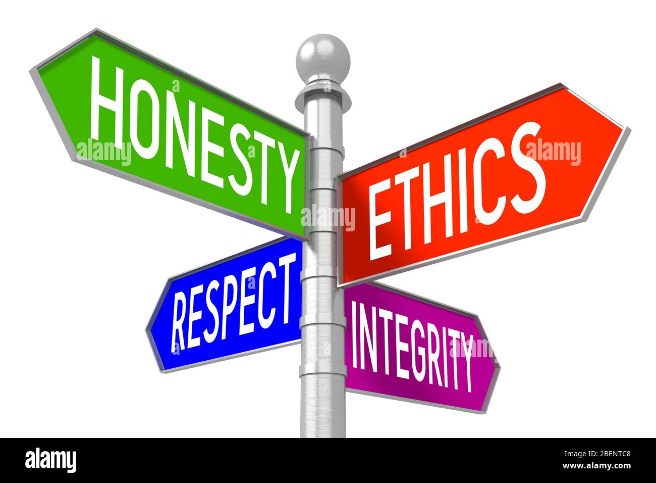 Business ethics - colorful signpost Stock Photo - Alamy