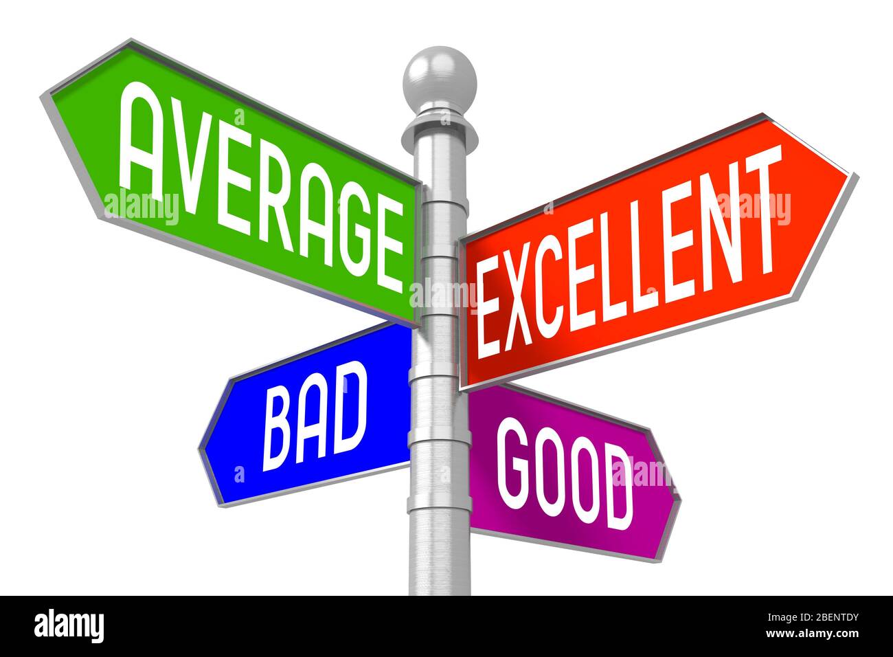 Comparison - colorful signpost Stock Photo - Alamy