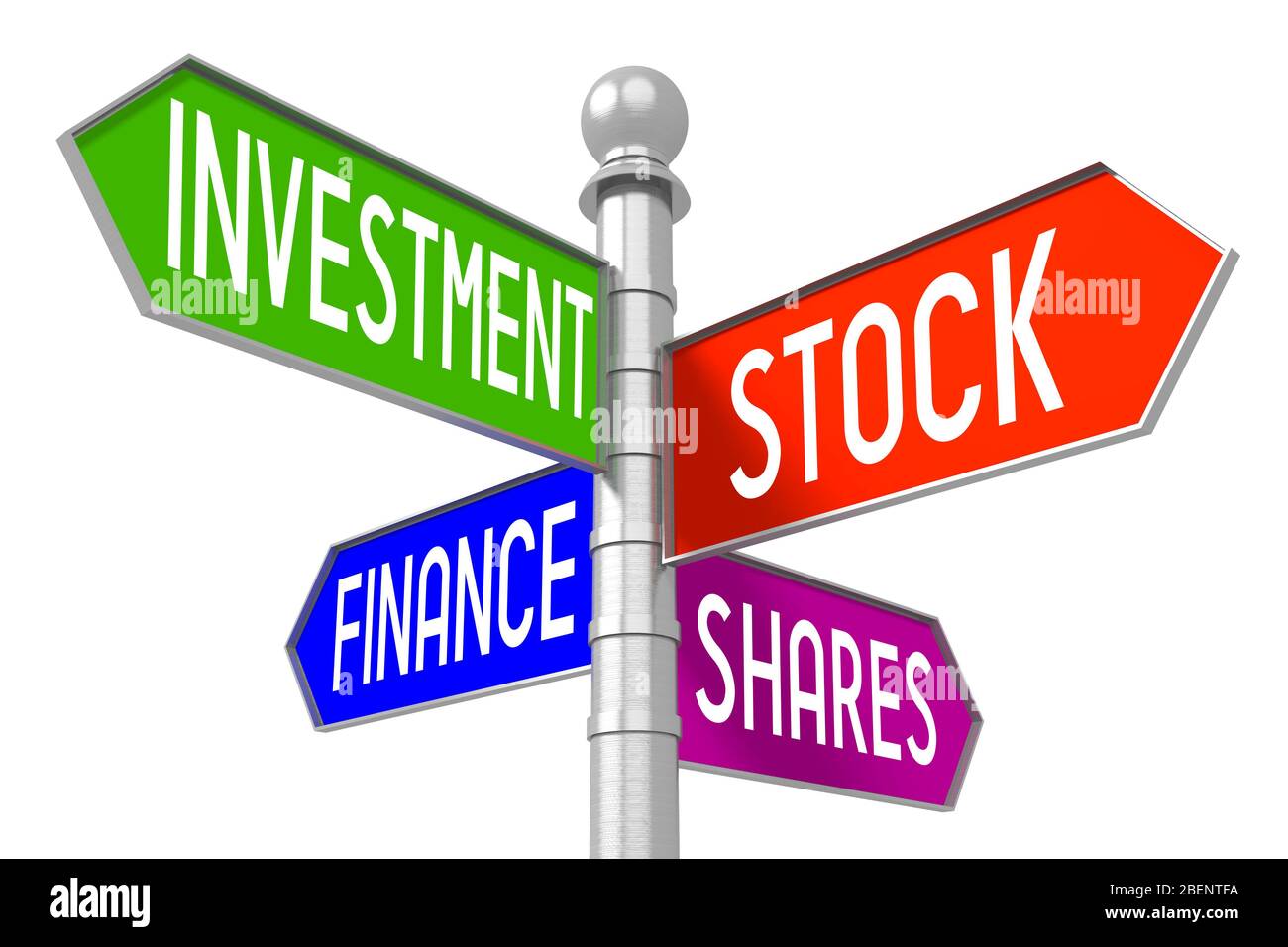 Finance concept - colorful signpost Stock Photo - Alamy