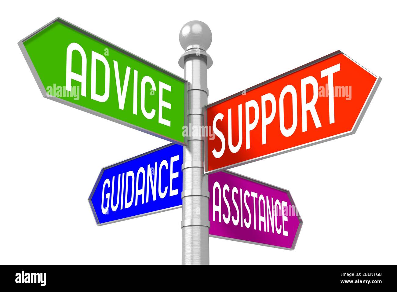 Support concept - colorful signpost Stock Photo - Alamy